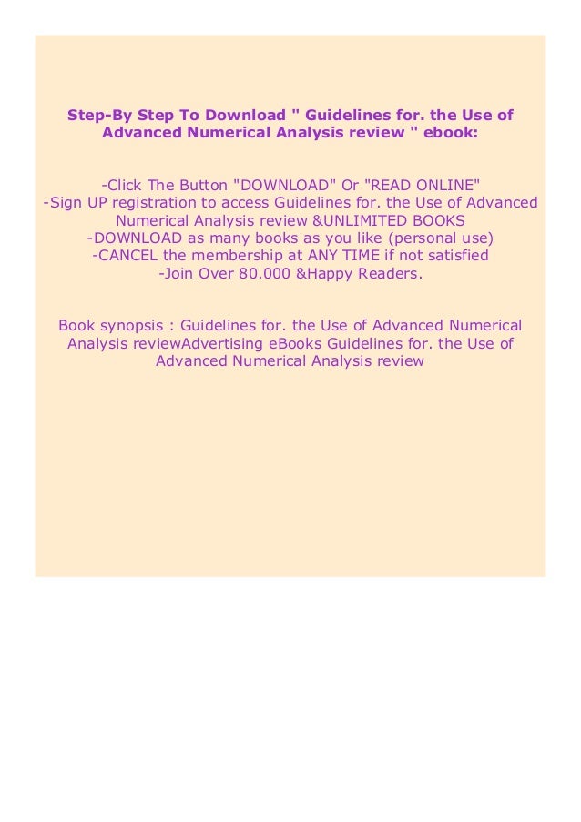 PDF Télécharger guidelines for the use of advanced numerical analysis ... PDF Télécharger guidelines for the use of advanced numerical analysis ...